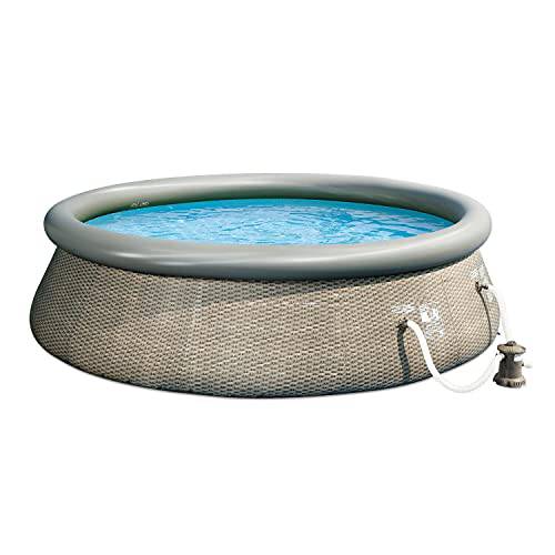 14ft x 36in Above Ground Inflatable Outdoor Swimming Pool with Pump Fu