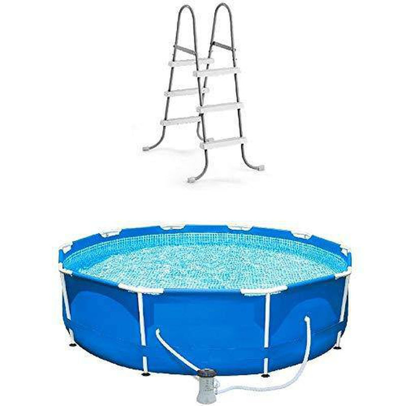 Above Ground Pool with Pump 10 Foot Round Swimming Pool Durable Pump F