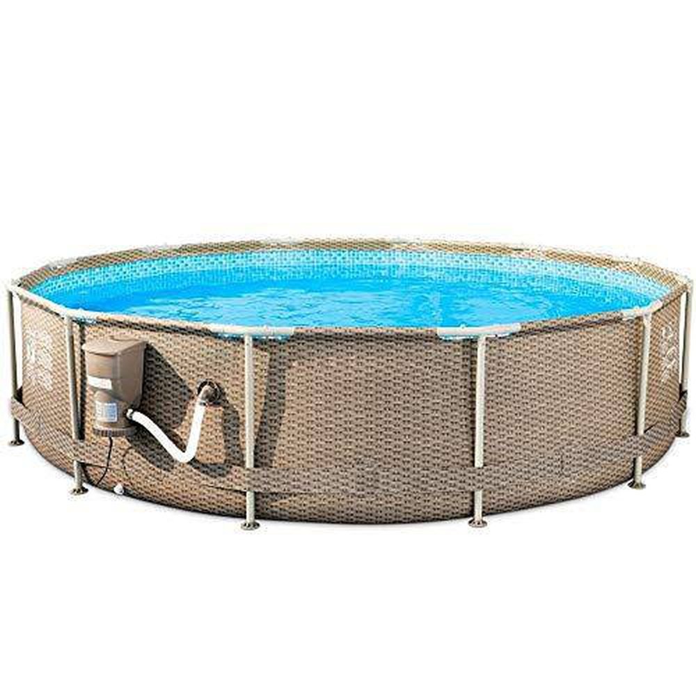 Above Ground Pool with Pump 12 Foot Round Swimming Pool Durable Filter