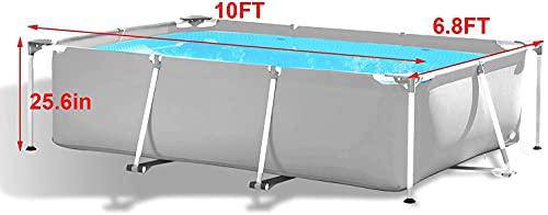 Above Ground Swimming Pool - 10ft X 6.8ft Outdoor Rectangular Metal Fr