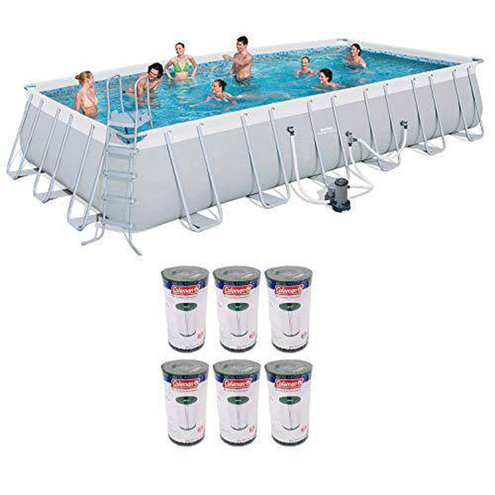 Bestway 24ft x 12ft x 52in Above Ground Pool + Type IV/B Cartridges (6