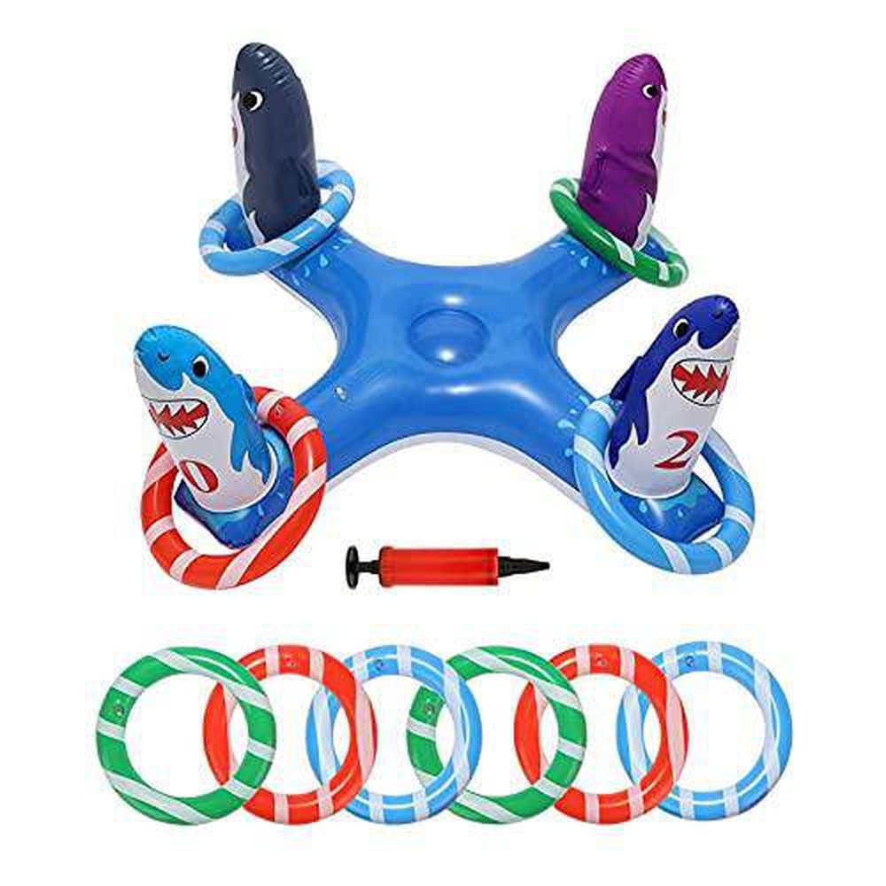 Inflatable Pool Ring Toss Pool Game Toys Floating Swimming Pool Ring w
