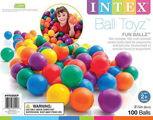 Intex 100-Pack Large Plastic Multi-Colored Fun Ballz For Ball Pits (6