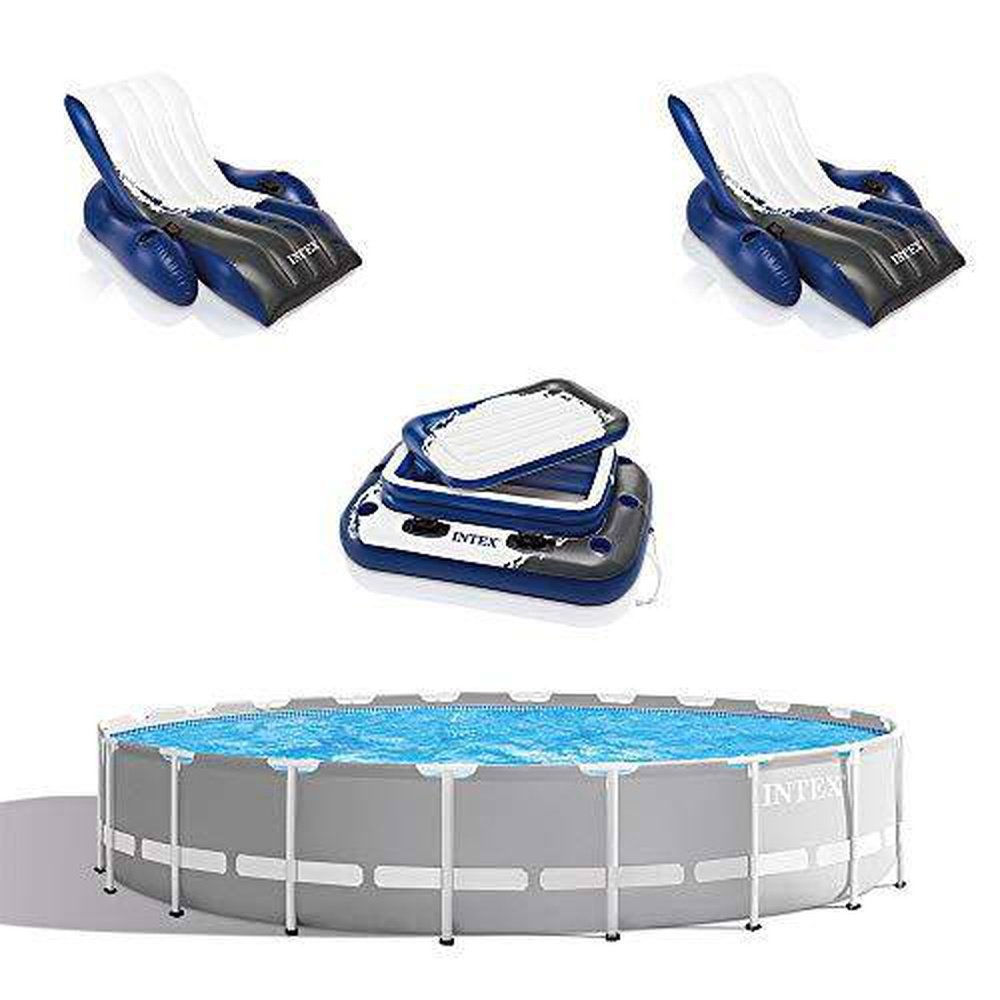 Intex 20ft x 52in Outdoor Prism Frame Above Ground Swimming Pool Set w