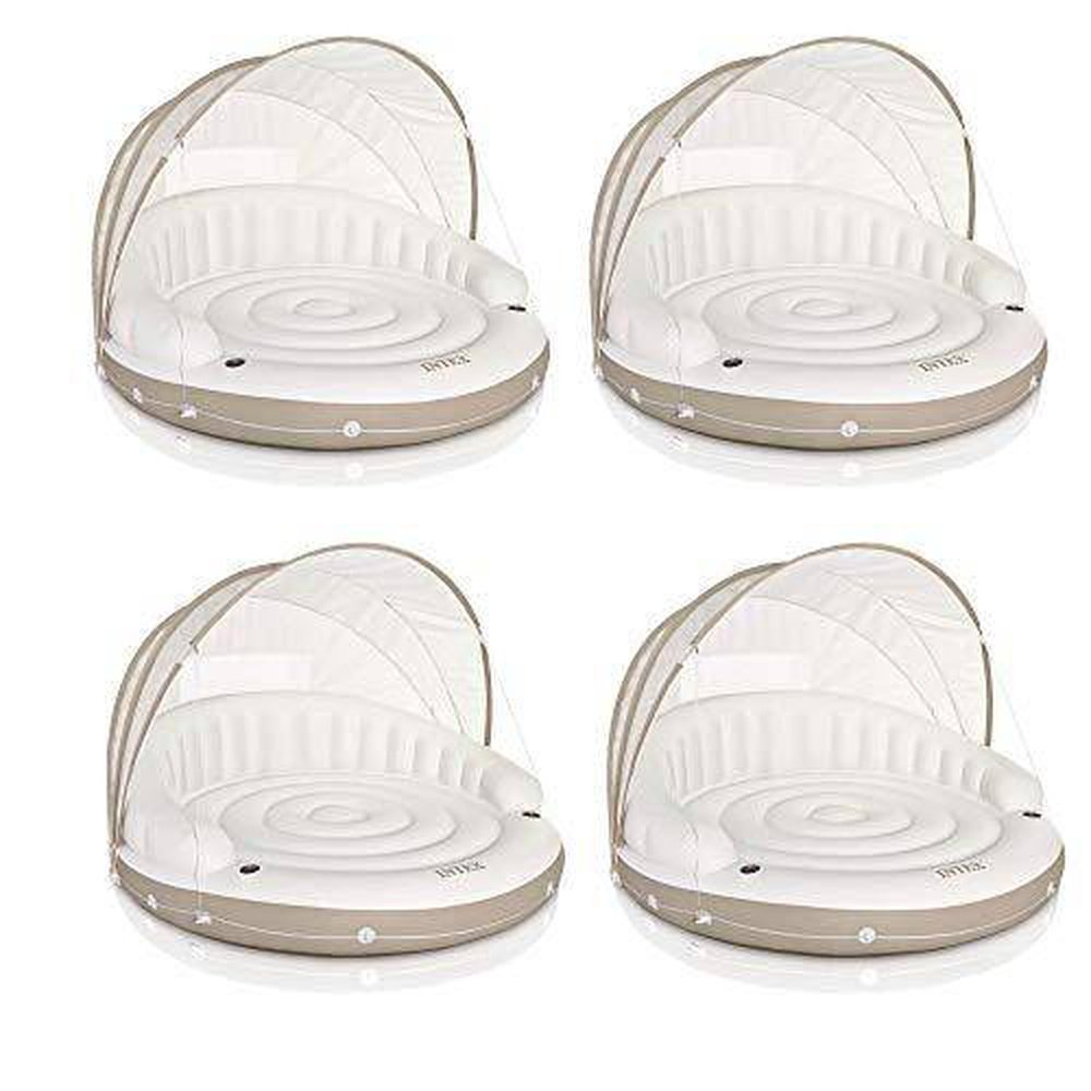 Intex 78 x 59 Inflatable Pool Canopy Island Lounge Water Raft w/Shade