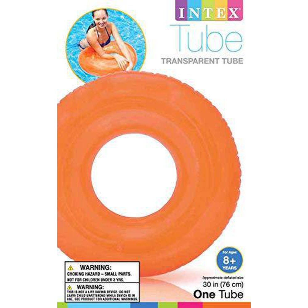 Intex Colorful Transparent Inflatable Swimming Pool Tube Raft (6-Pack)
