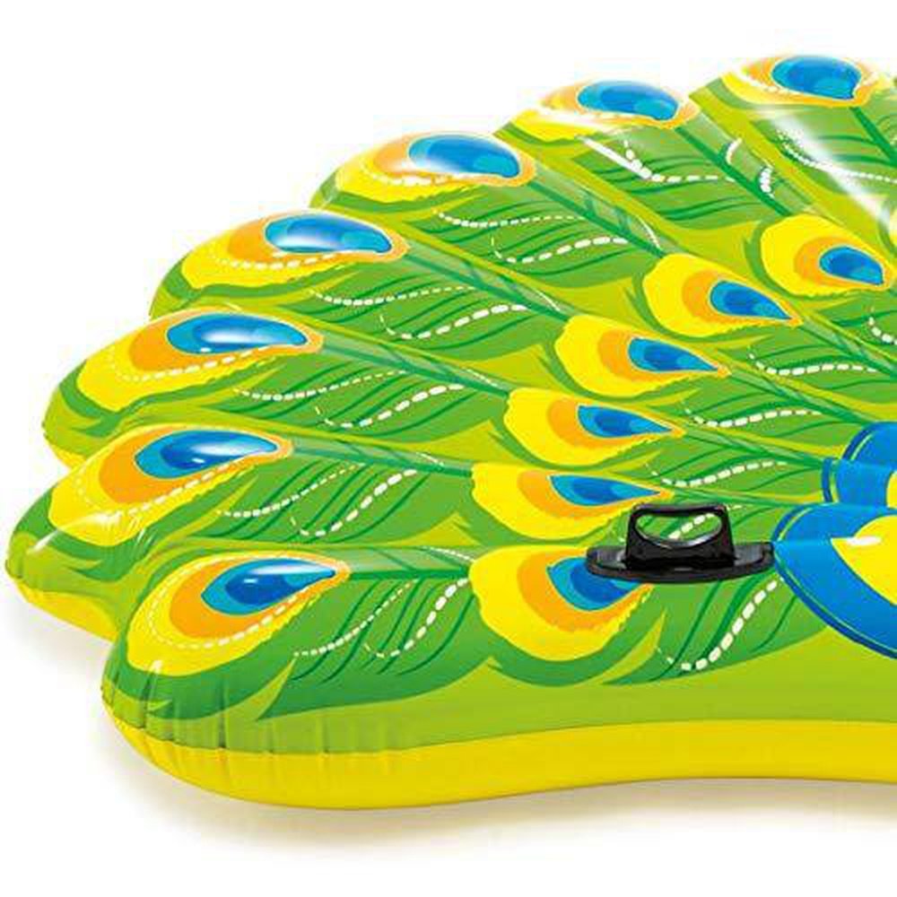 Intex Giant Inflatable Colorful Peacock Island Ride On Pool Float Raft