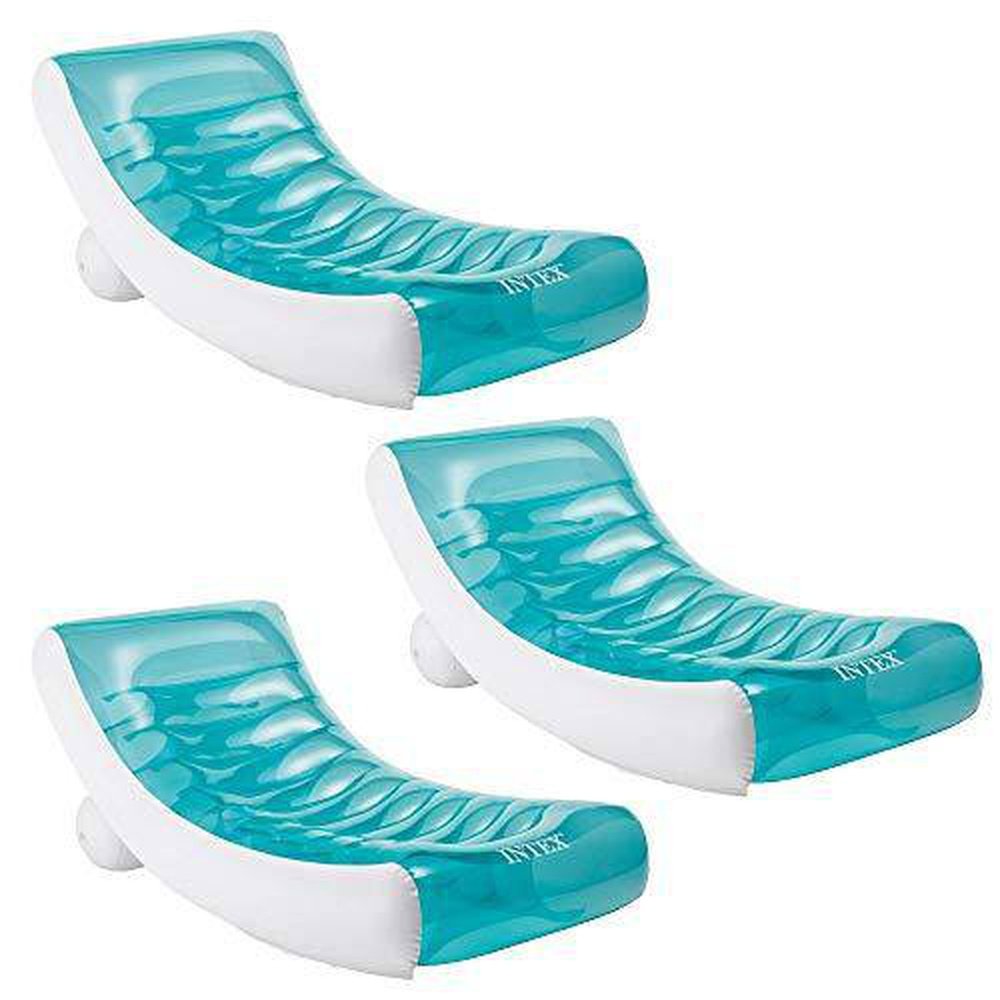 Intex Inflatable Rockin Lounge Pool Floating Raft Chair with Cupholder