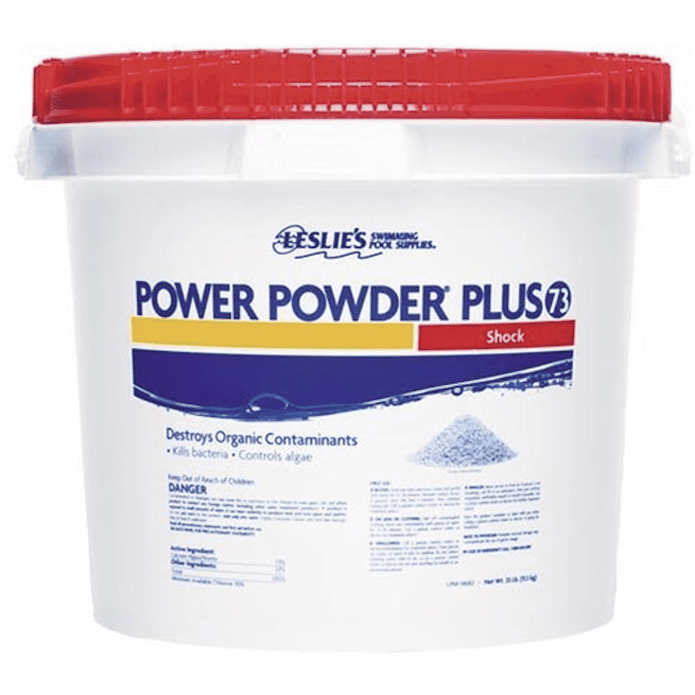 Leslie's Power Powder Plus 73% Chlorine Shock Bucket 25 lbs ...