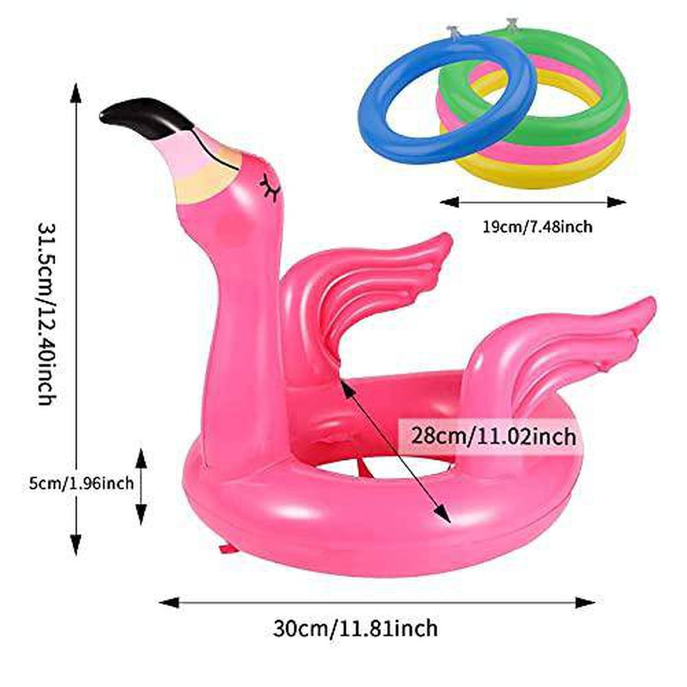 Litviz 2 PCS Inflatable Flamingo Pool Ring toss Games for Kids,Swimmin
