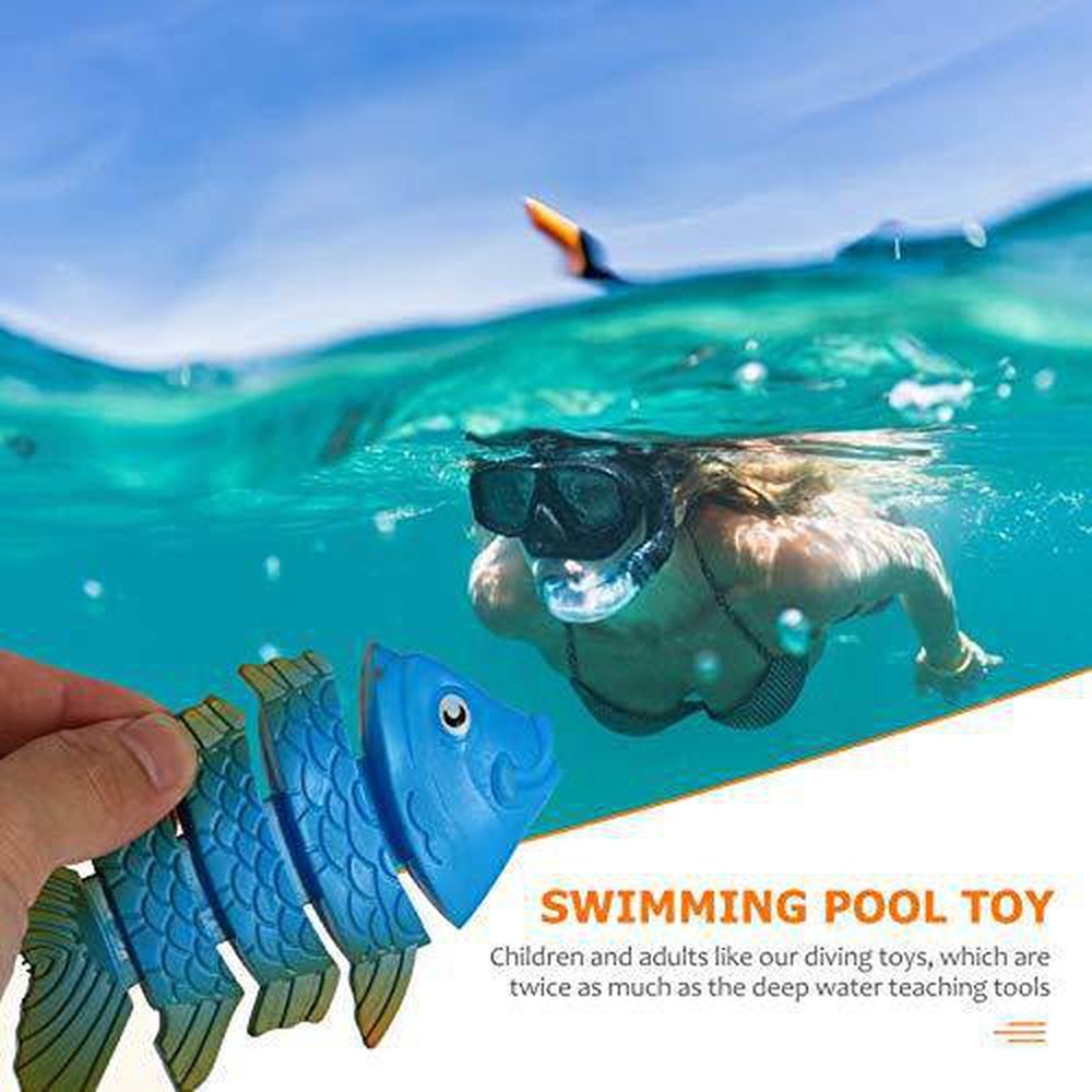 NUOBESTY 6Pcs Diving Pool Toys Set, Sinking Fish-Shaped Swim Toys, Und