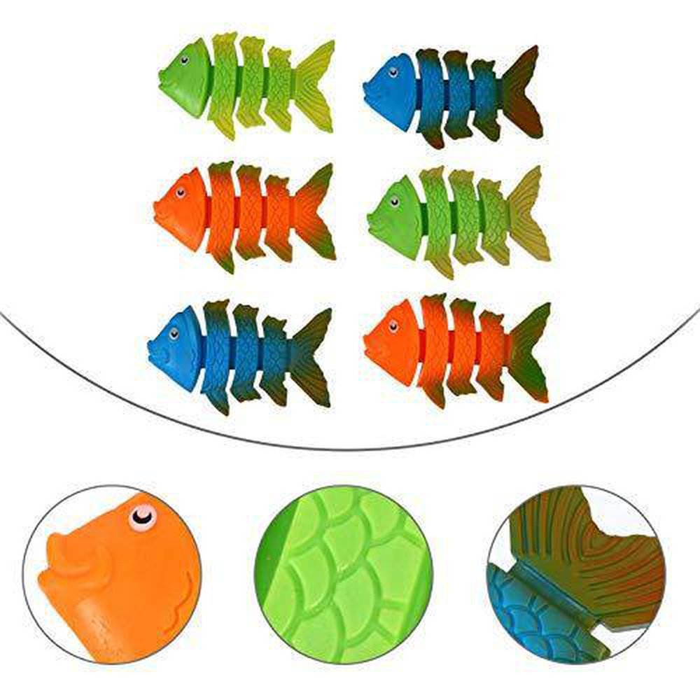 NUOBESTY 6Pcs Diving Pool Toys Set, Sinking Fish-Shaped Swim Toys, Und