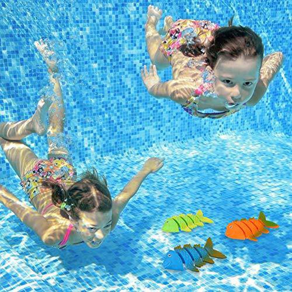 NUOBESTY 6Pcs Diving Pool Toys Set, Sinking Fish-Shaped Swim Toys, Und