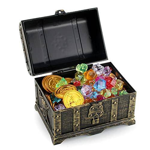 Kids Pirate Costume Kit 89-Piece Pirate Treasure Chest Toy Set ...