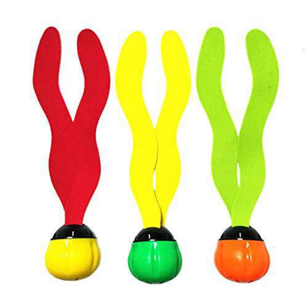 Tsorryen 3 Pieces Diving Seaweed Shape Swimming Pool Toy Colorful Sink