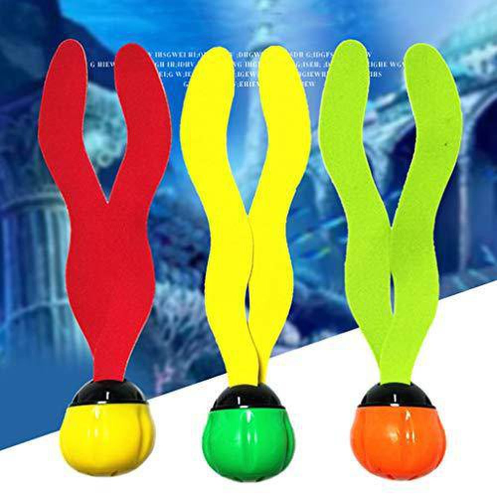 Tsorryen 3 Pieces Diving Seaweed Shape Swimming Pool Toy Colorful Sink